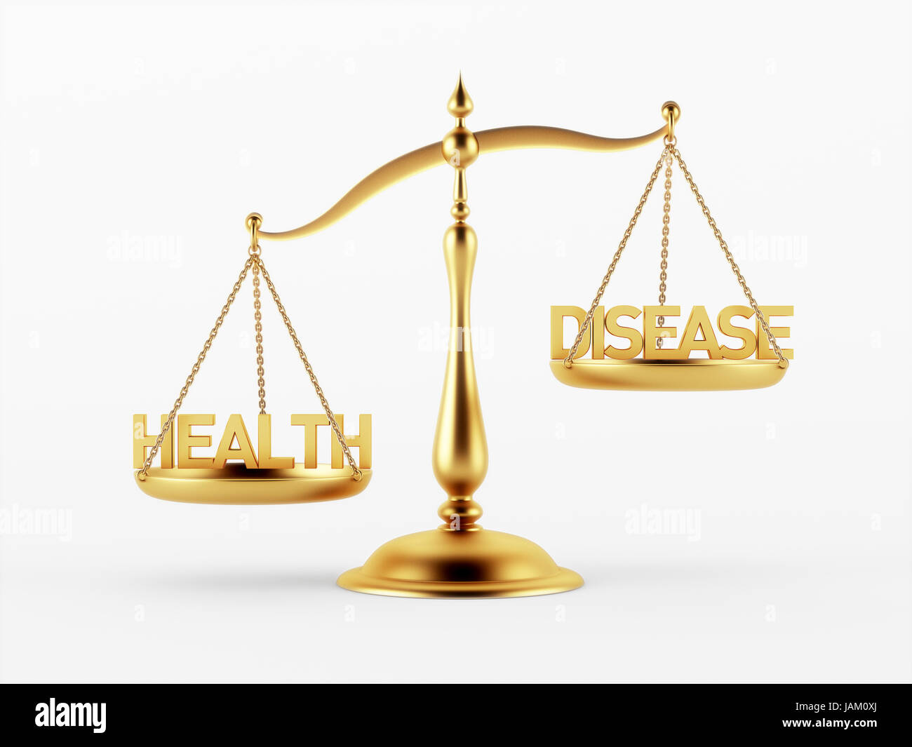 Health and Disease Justice Scale Concept isolated on white background ...