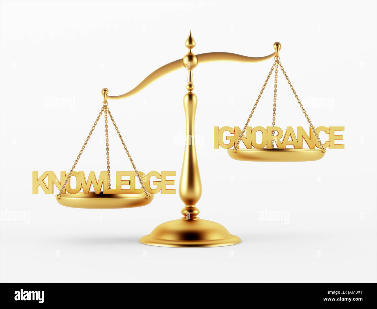 Knowledge and Ignorance Justice Scale Concept isolated on white ...