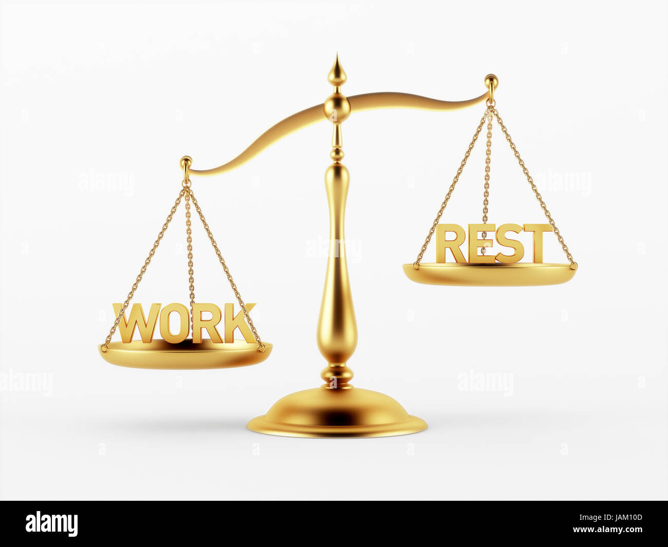 Work and Rest Justice Scale Concept isolated on white background Stock ...