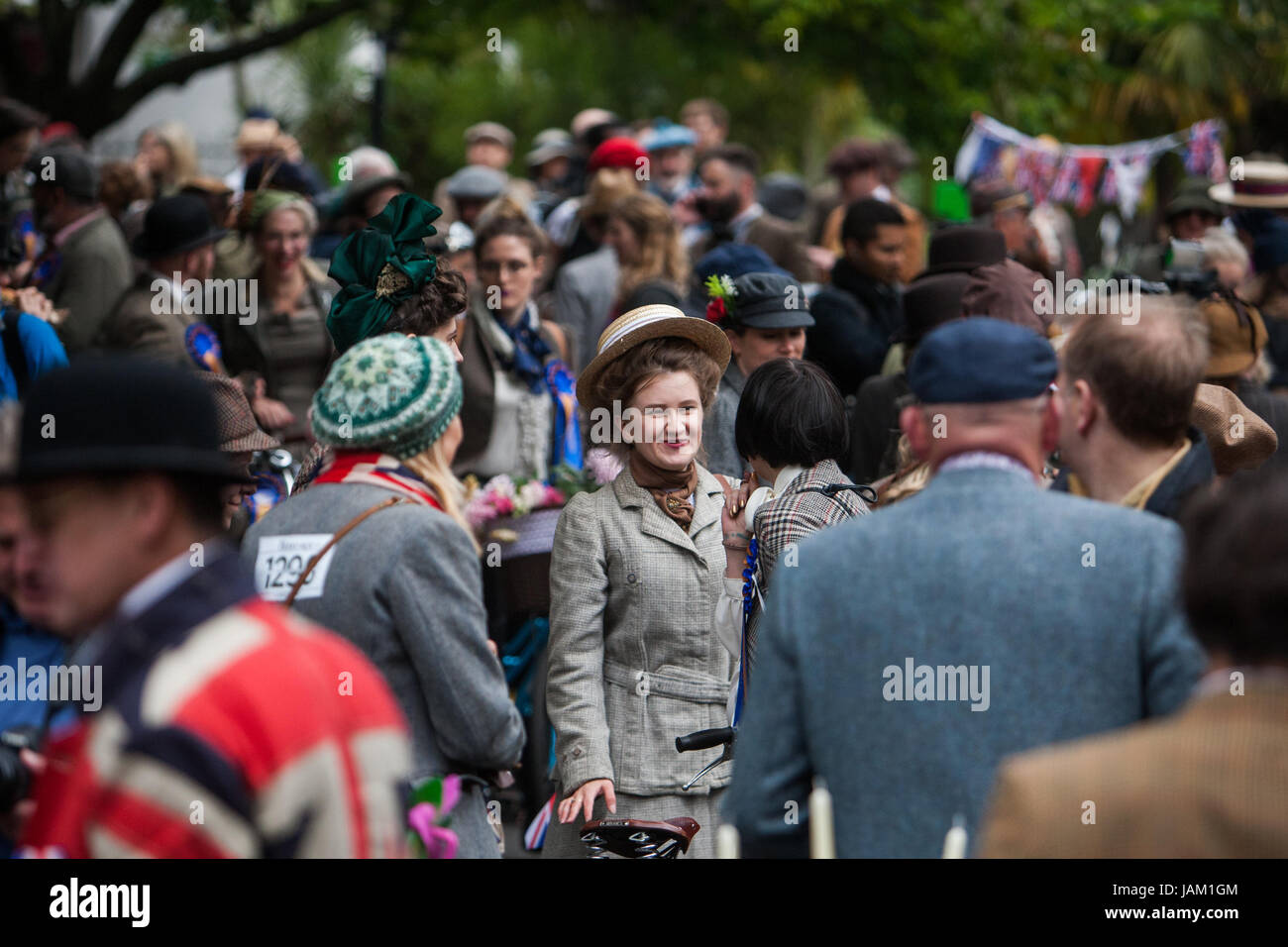 Hundreds join the annual Tweed Run, a metropolitan bicycle ride with a ...