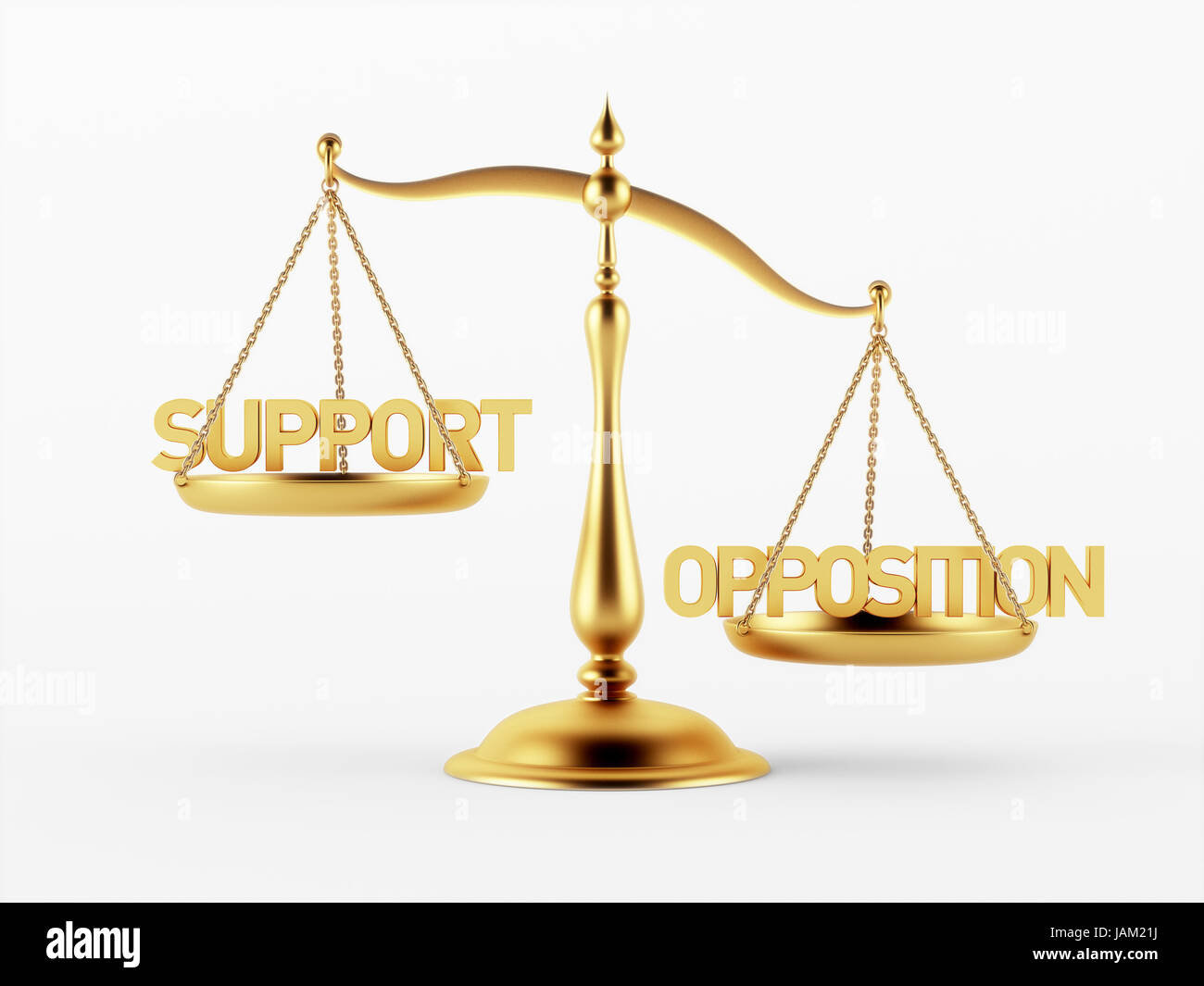 Support and Opposition Justice Scale Concept isolated on white ...