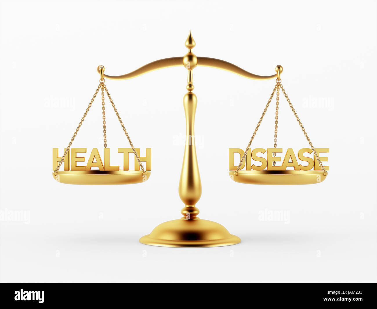 Health and Disease Justice Scale Concept isolated on white background ...