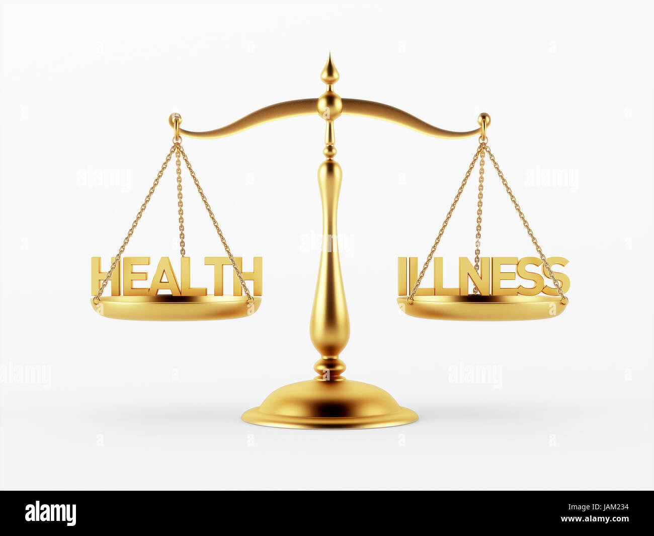 Health and Illness Justice Scale Concept isolated on white background ...