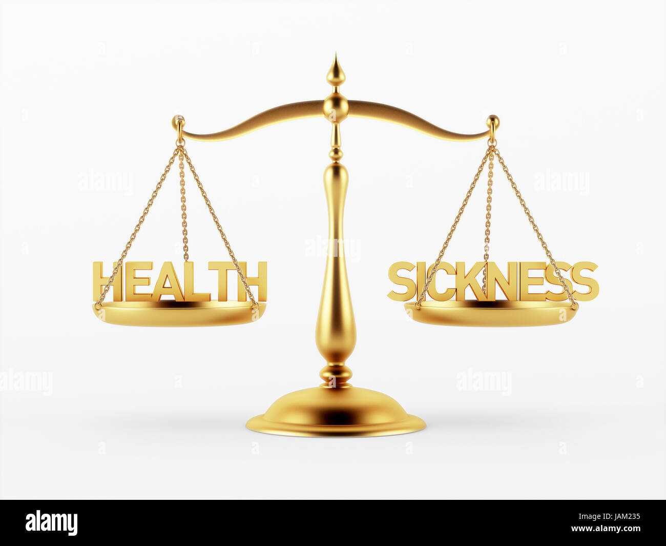 Health and Sickness Justice Scale Concept isolated on white background ...