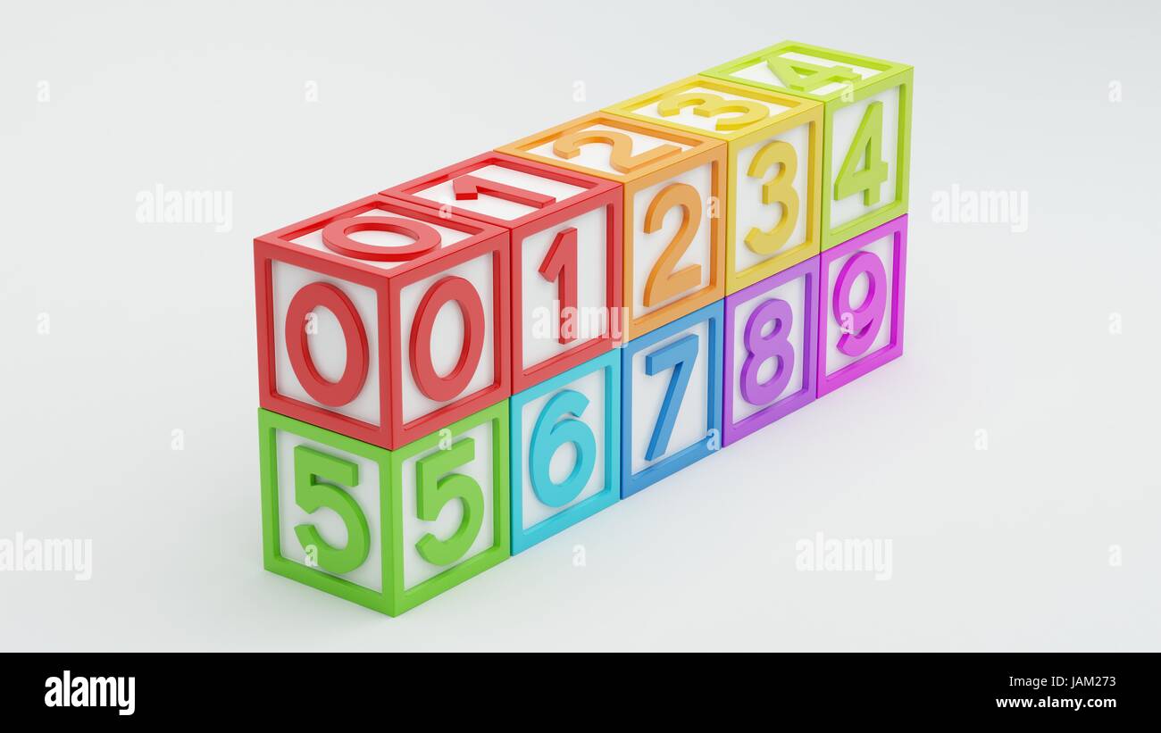 Box Number Toy isolated on white background Stock Photo - Alamy