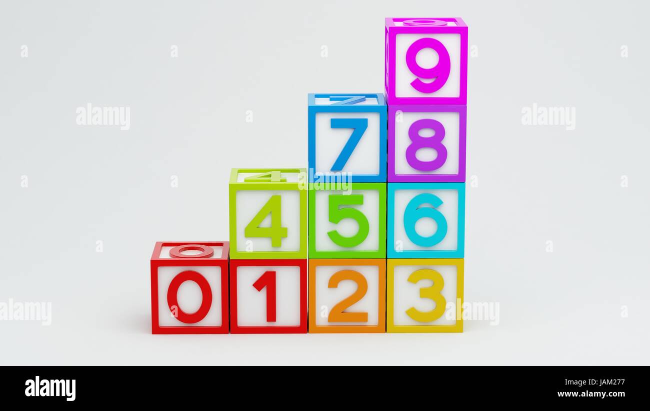 Box Number Toy isolated on white background Stock Photo - Alamy