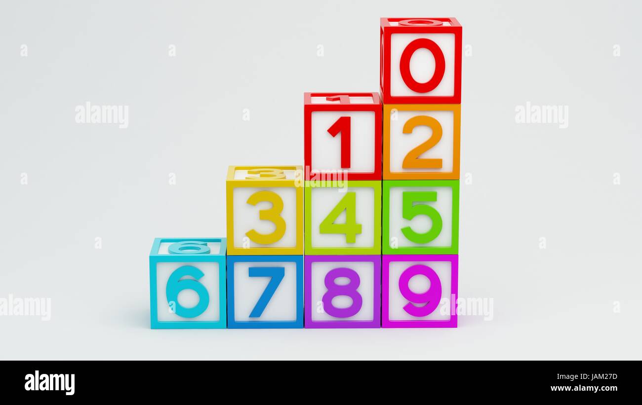 Box Number Toy isolated on white background Stock Photo - Alamy