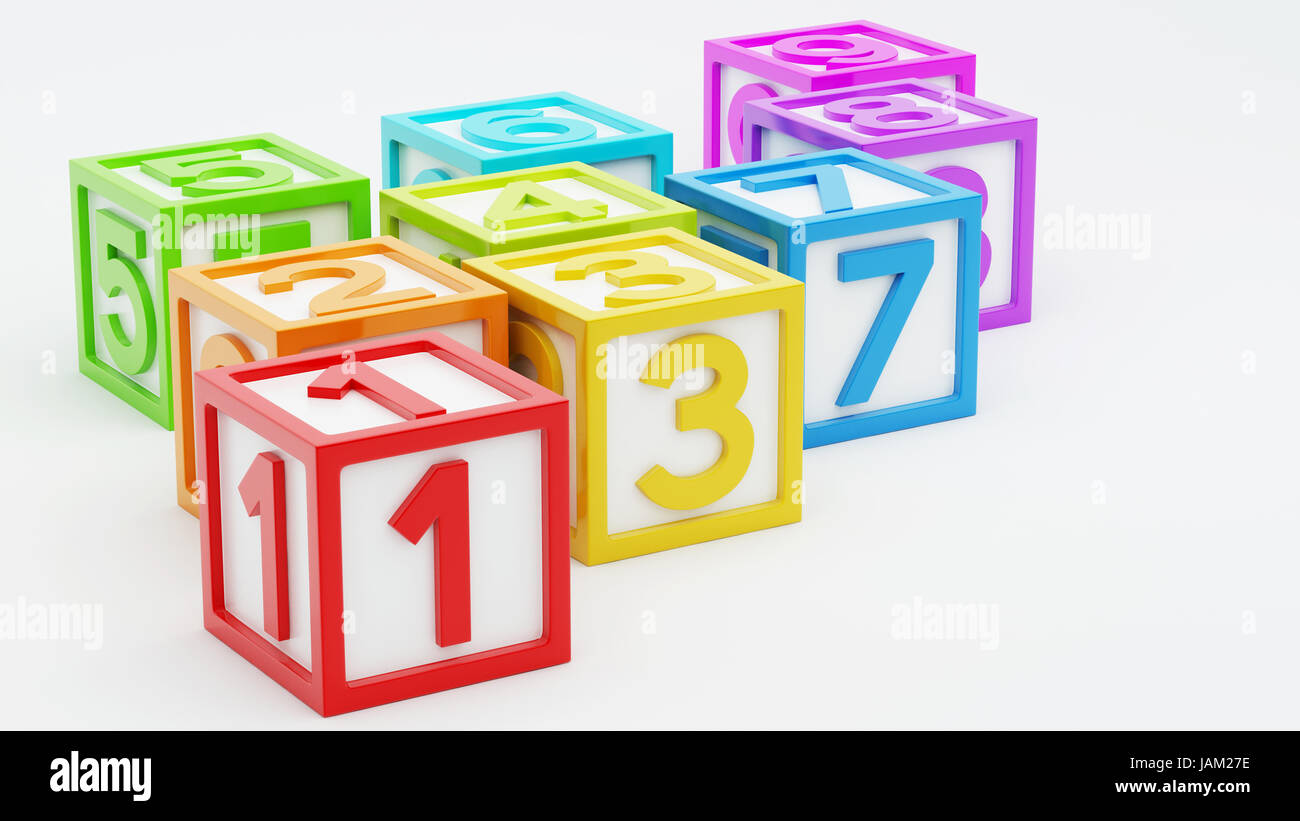Box Number Toy isolated on white background Stock Photo - Alamy