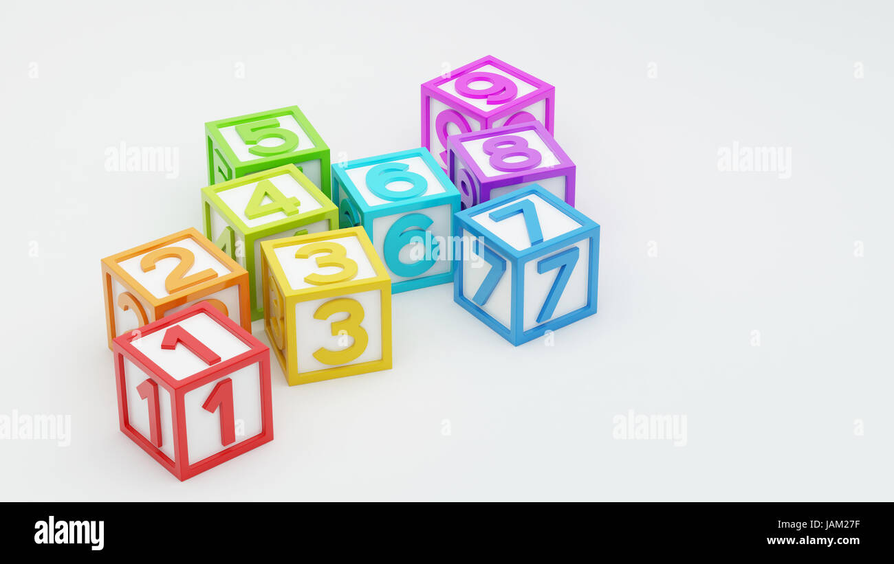Box Number Toy isolated on white background Stock Photo - Alamy