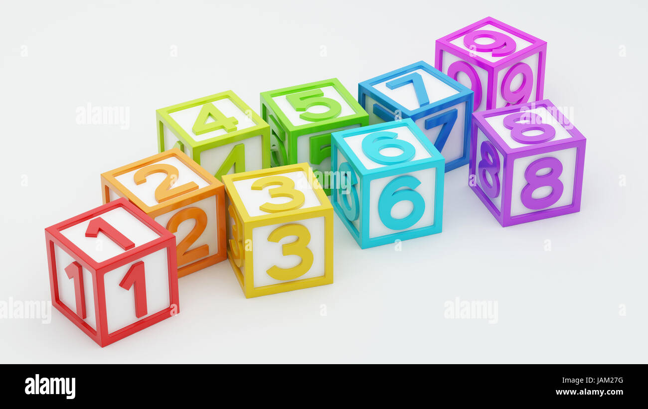 Box Number Toy isolated on white background Stock Photo - Alamy