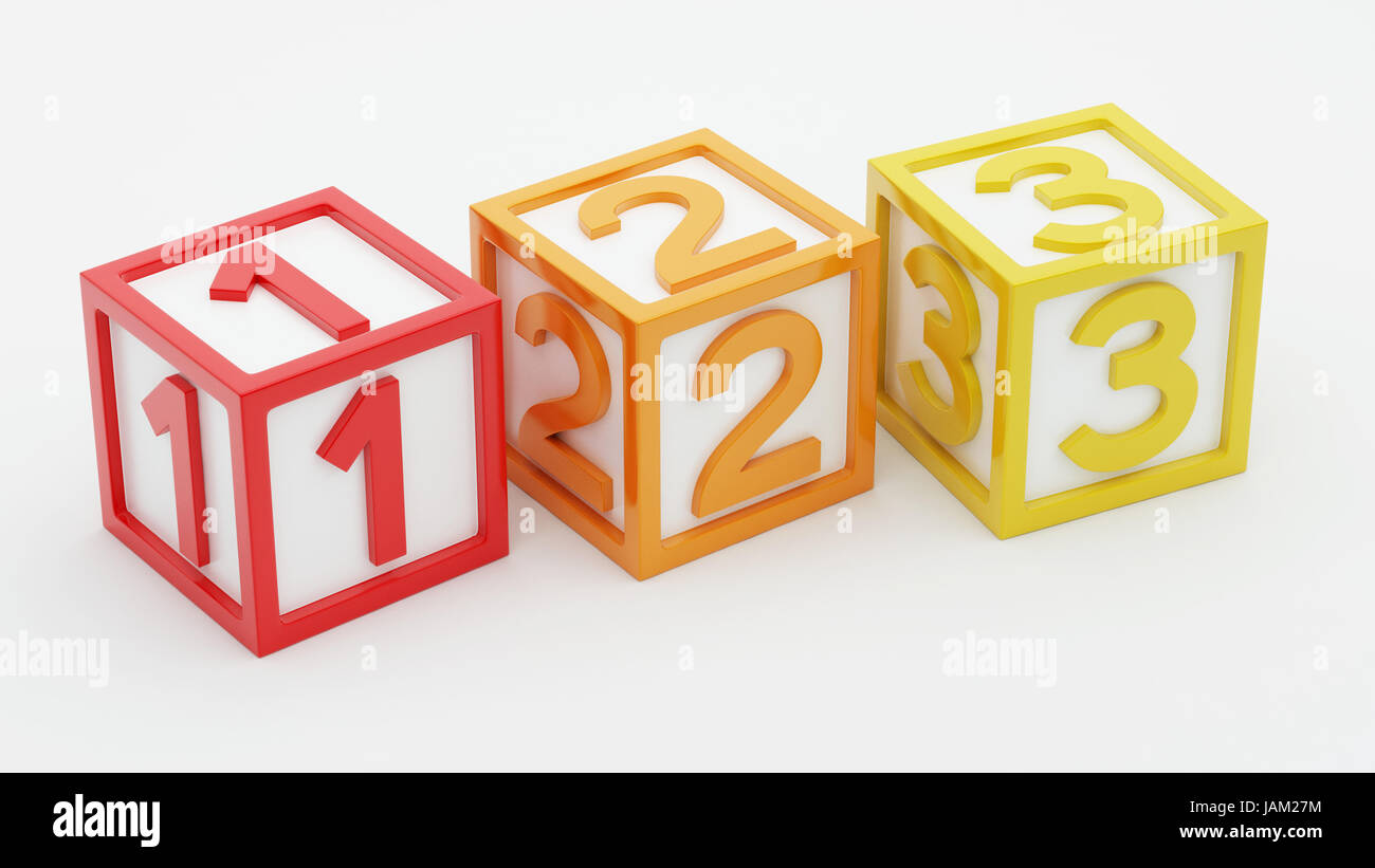 Box Number Toy isolated on white background Stock Photo - Alamy
