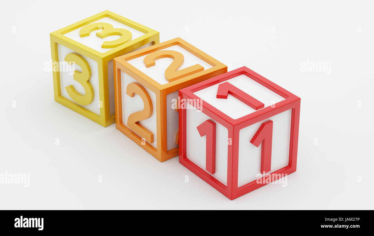Box Number Toy isolated on white background Stock Photo - Alamy