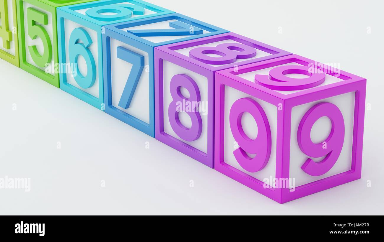 Box Number Toy isolated on white background Stock Photo - Alamy