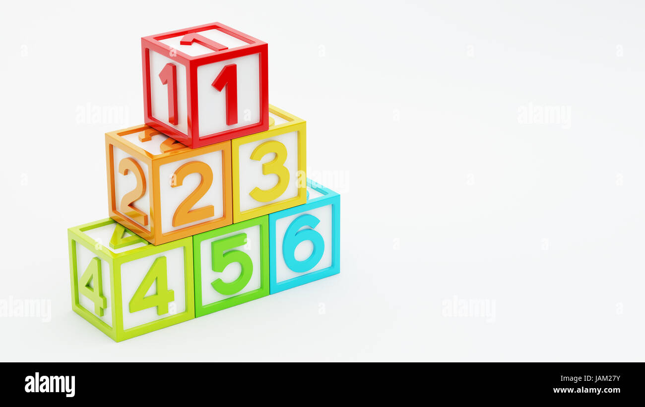 Box Number Toy isolated on white background Stock Photo - Alamy