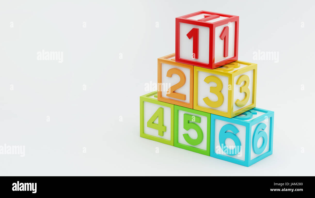 Box Number Toy isolated on white background Stock Photo - Alamy