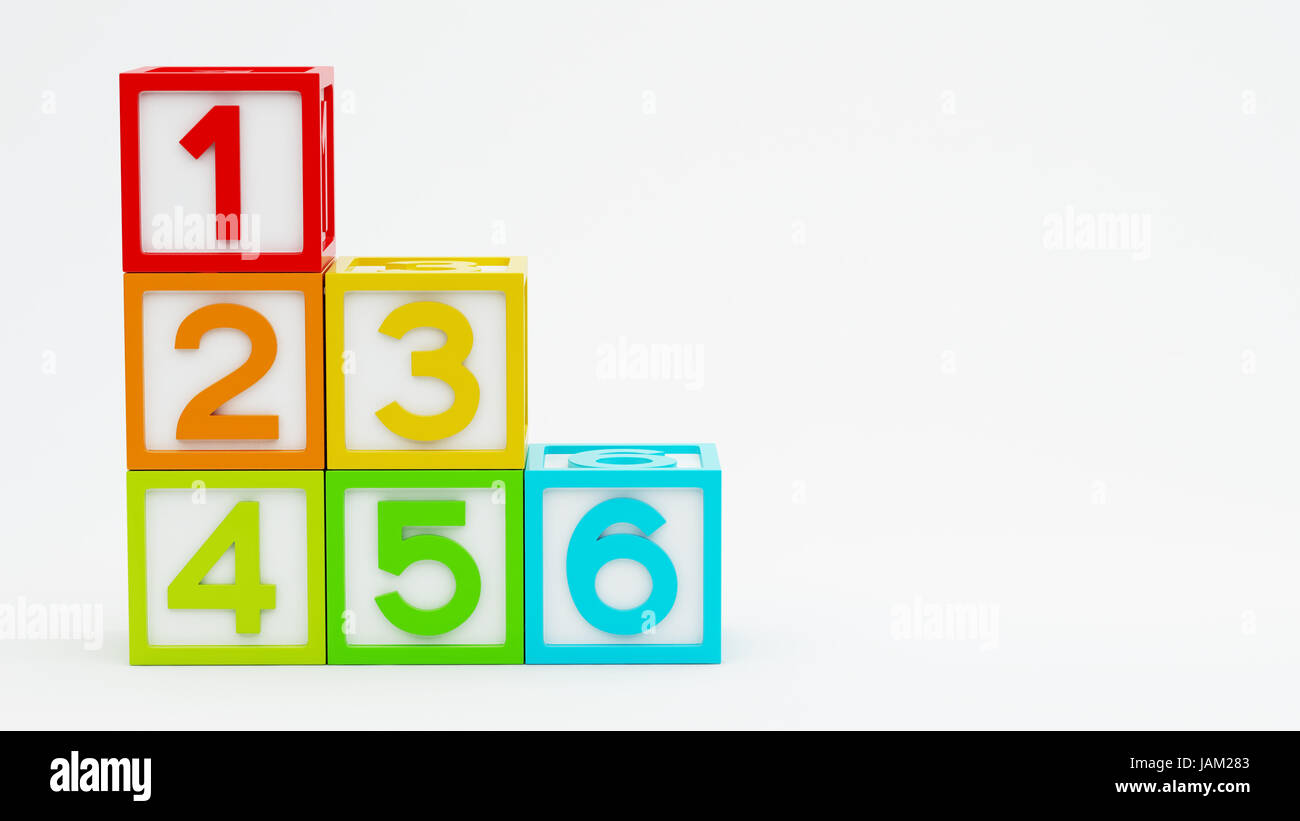 Box Number Toy isolated on white background Stock Photo - Alamy