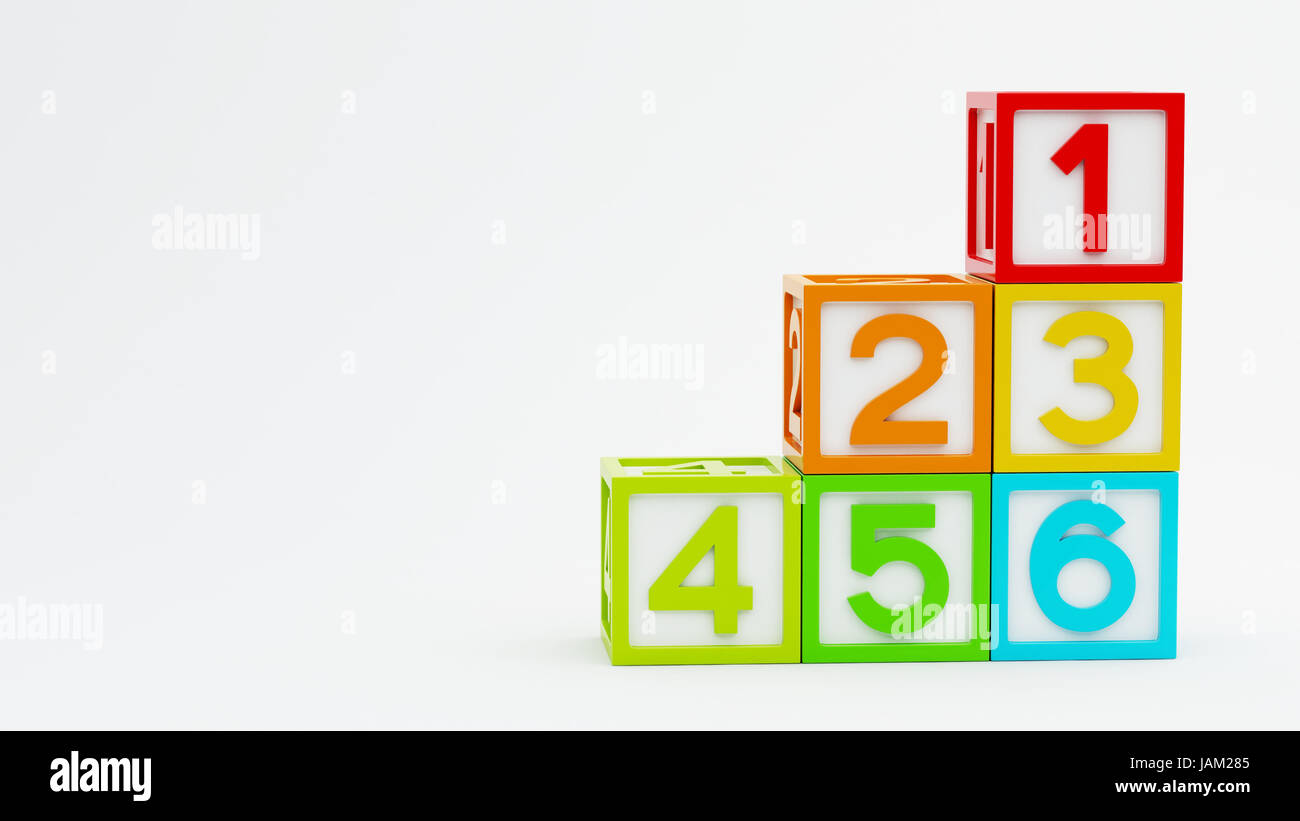 Box Number Toy isolated on white background Stock Photo - Alamy