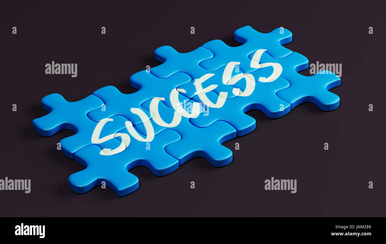 Success Puzzle isolated on black background Stock Photo - Alamy
