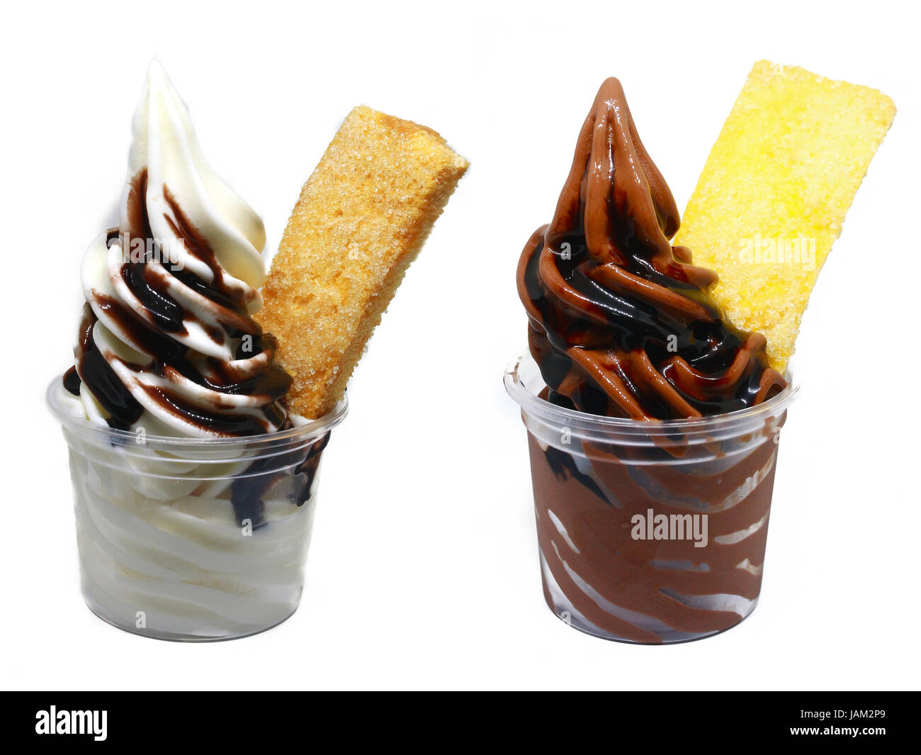 soft serve ice cream in a cup with topping Stock Photo - Alamy