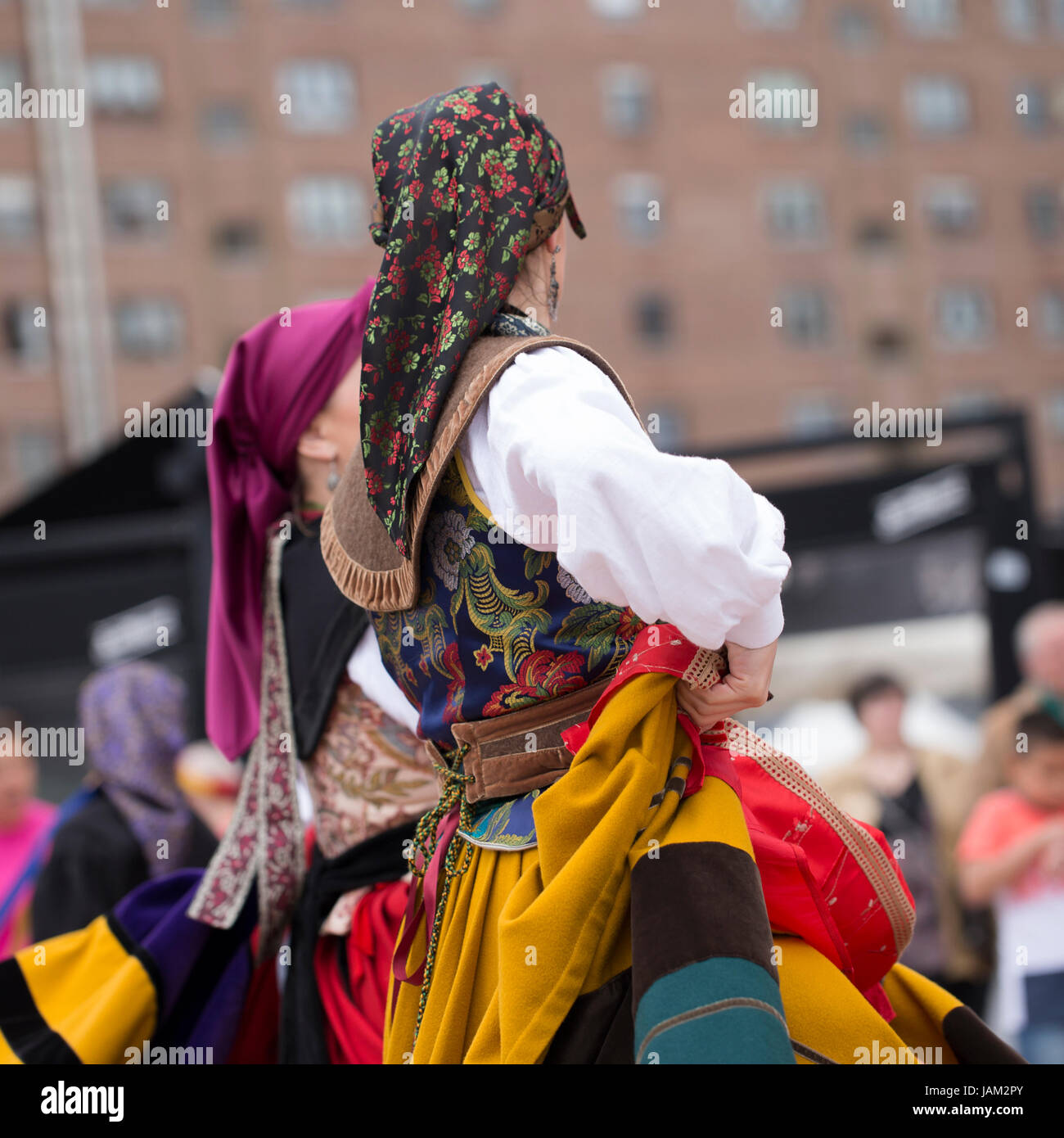 Dancing. Asturias' traditional costume Stock Photo - Alamy