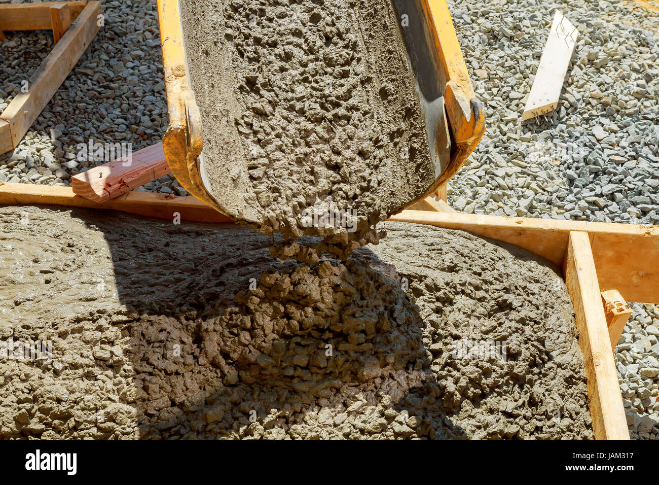 Builders concrete pavement outside the house Stock Photo - Alamy