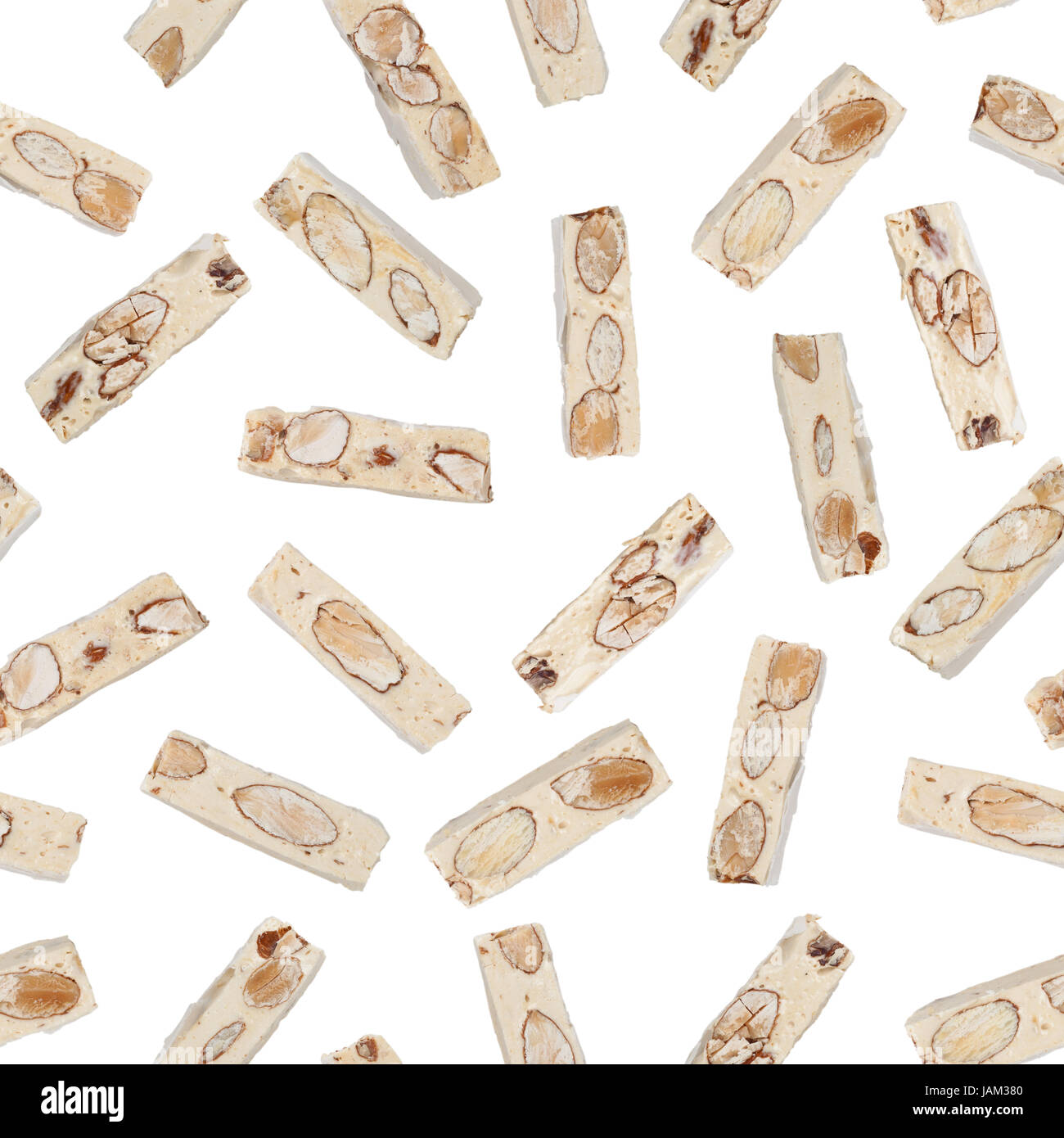 Seamless pattern of pieces of nougat candy Stock Photo - Alamy