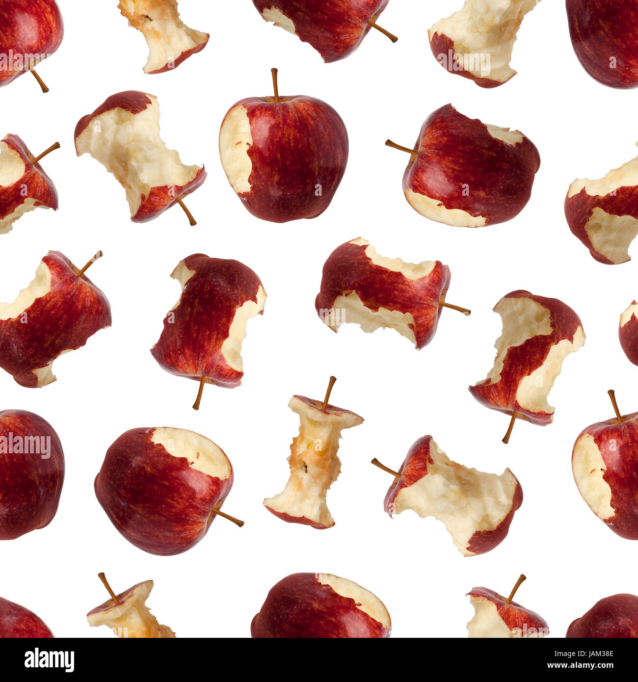 Seamless pattern of bites taken off an apple isolated on white ...