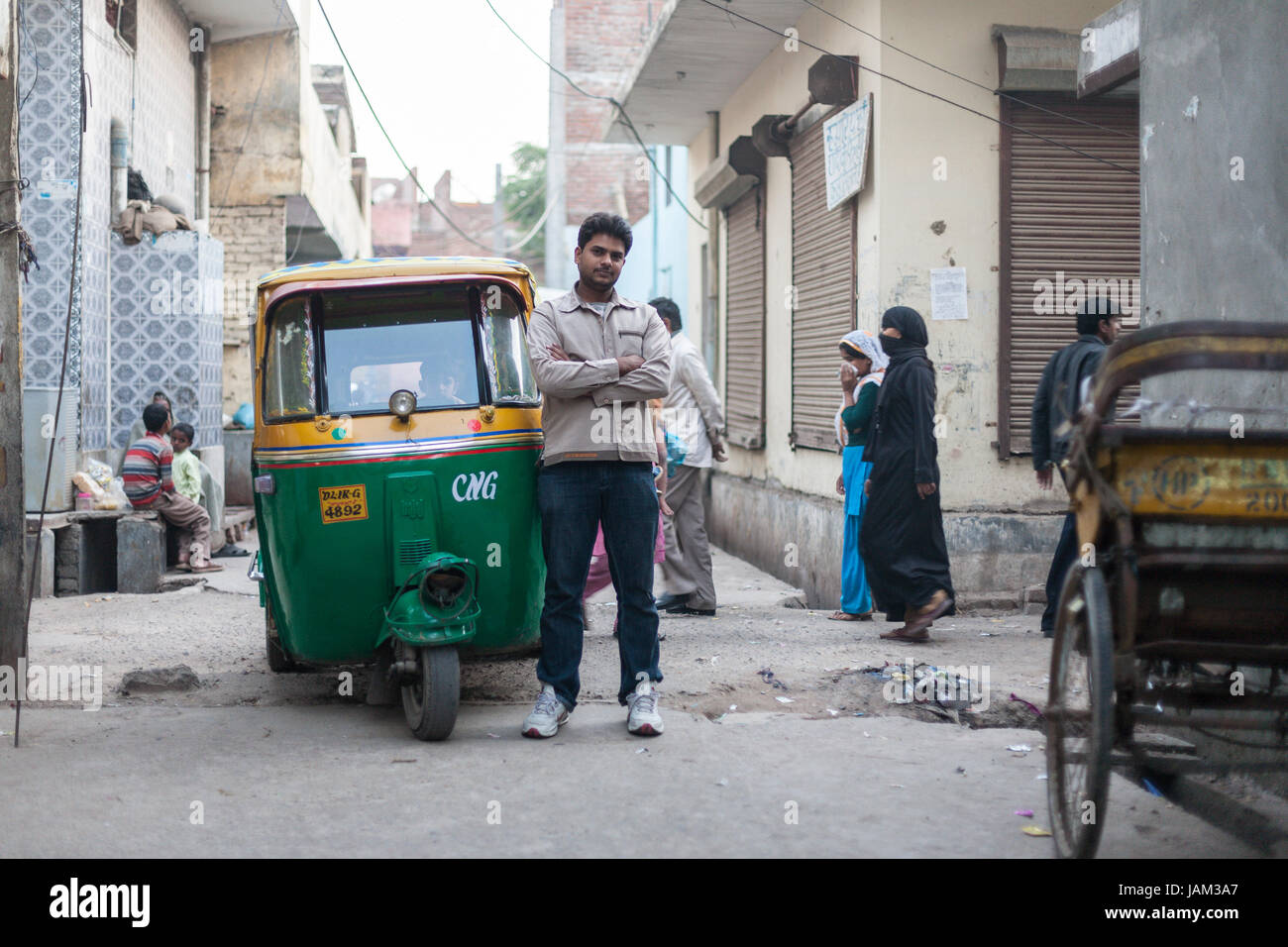 Portrait of a Auto Rickshaw Driver in Delhi, India Stock Photo - Alamy