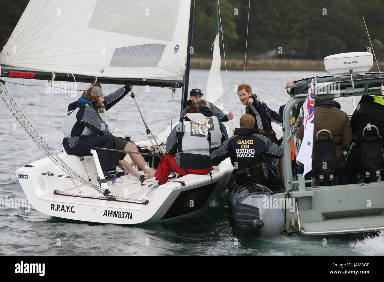 Prince Harry meets sailors participating in a yacht race in Sydney ...