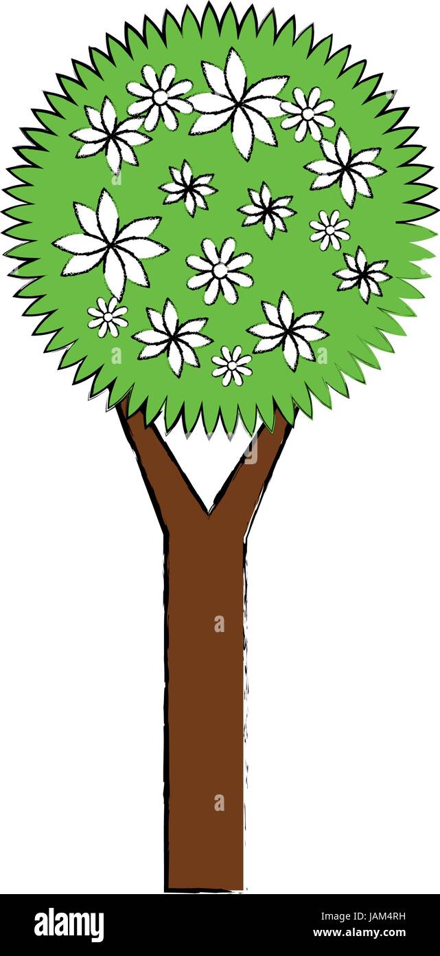 Flower tree isolated Stock Vector Image & Art - Alamy