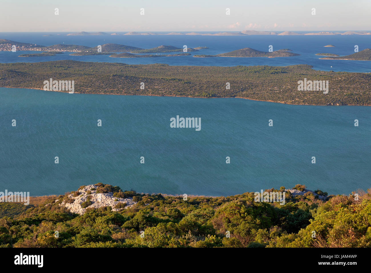 Aerial view of Vransko Lake Nature Park Vransko jezero in Croatia Stock ...