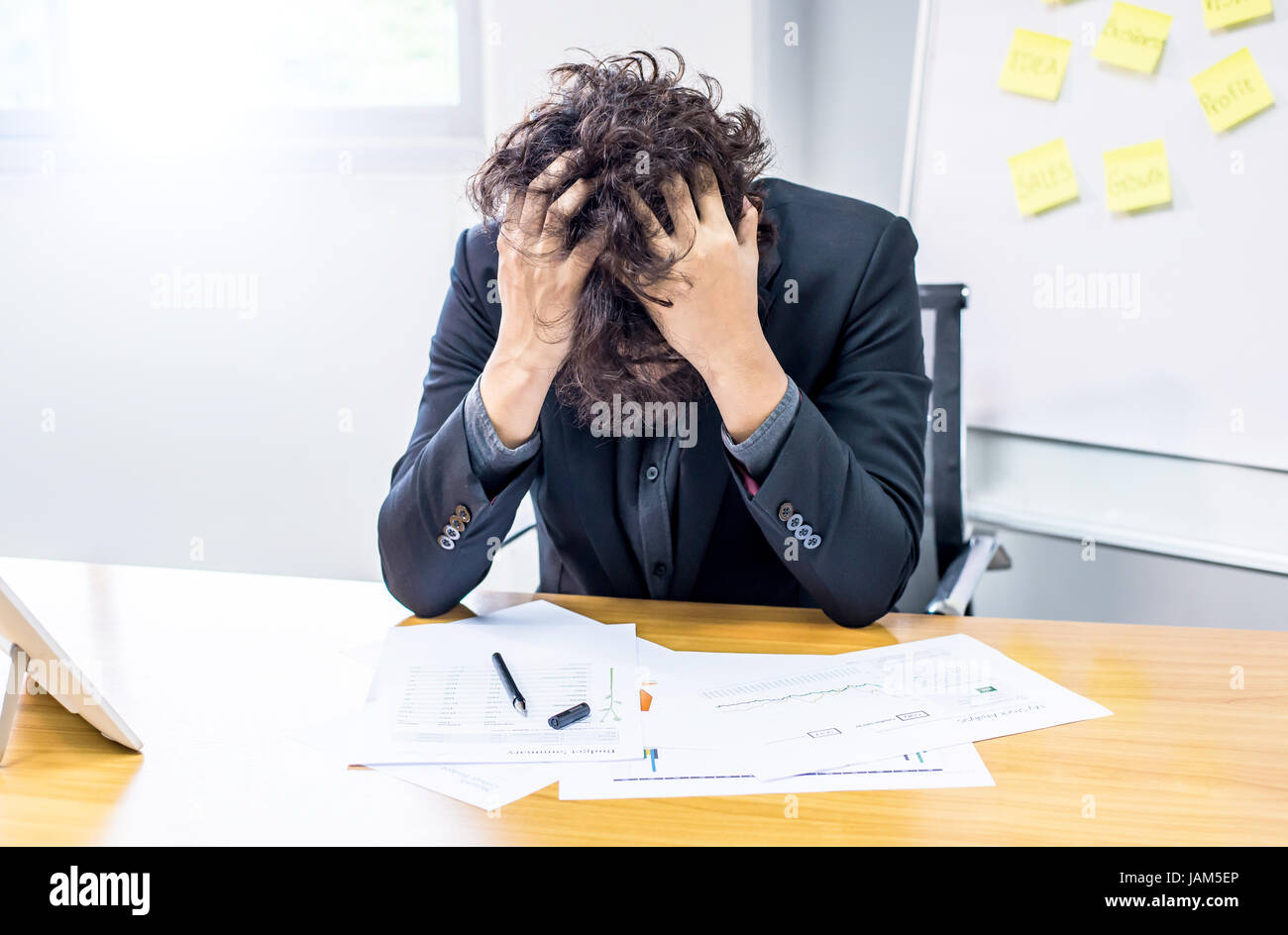 busy and crazy person, unsuccessful businessman Stock Photo - Alamy