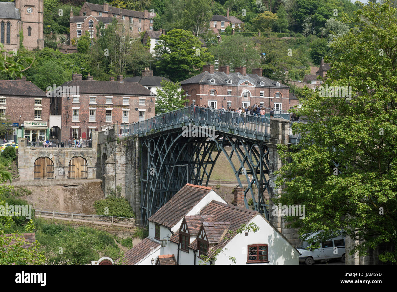Iron Bridge in Ironbridge, Shropshire was the first bridge of its kind ...