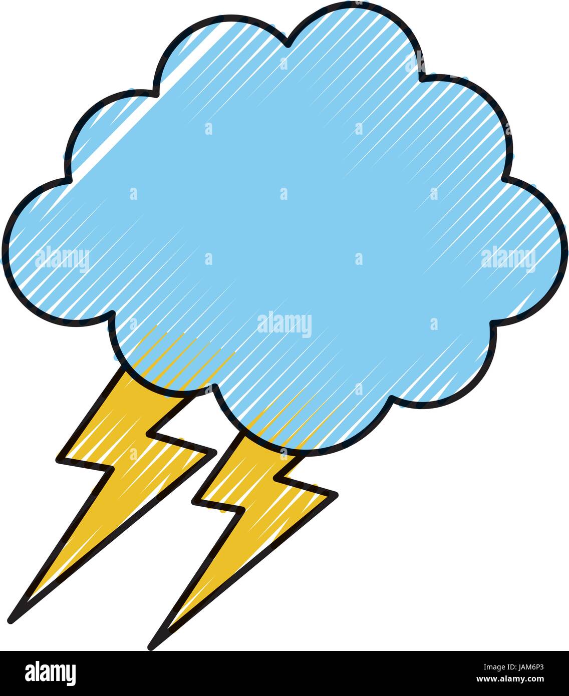 cloud with thunder weather icon Stock Vector Image & Art - Alamy