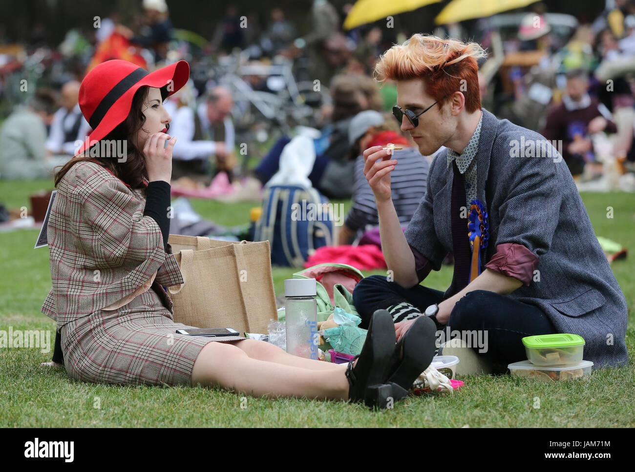 Riders gather for a picnic in Geraldine Mary Harnsworth Park. The Tweed ...