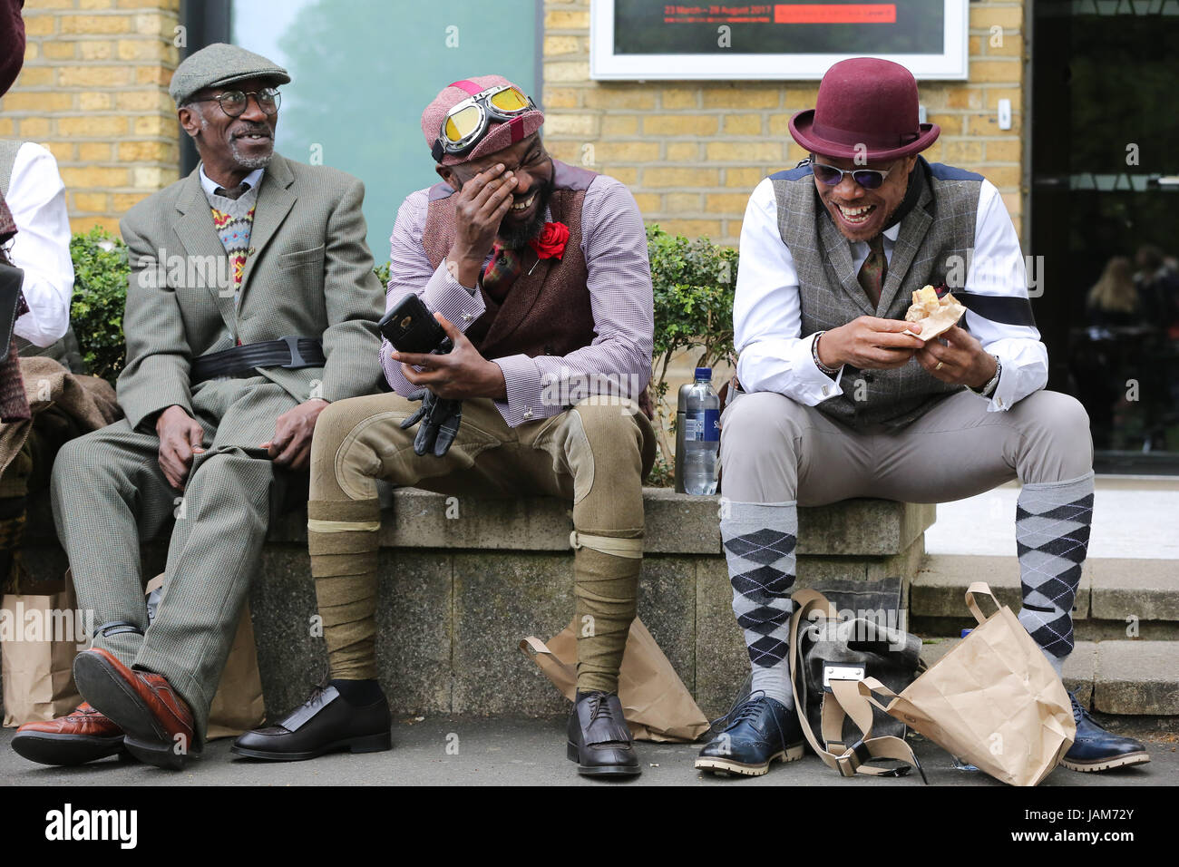 Riders gather for a picnic in Geraldine Mary Harnsworth Park. The Tweed ...
