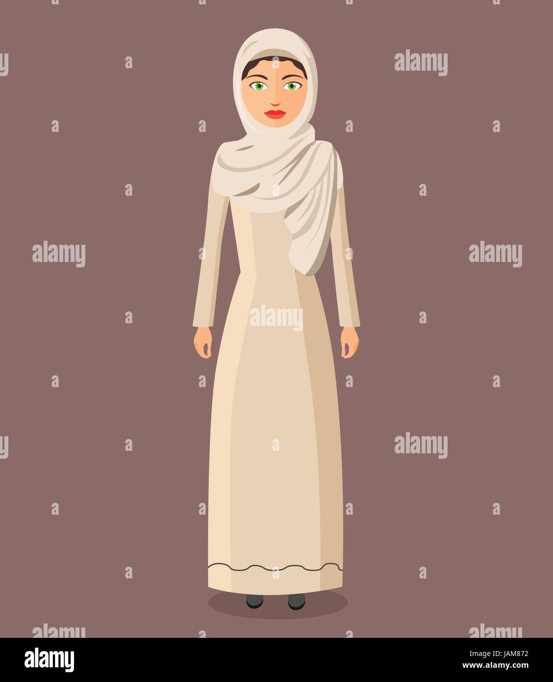 Ethnic woman in hijab Stock Vector Images - Alamy