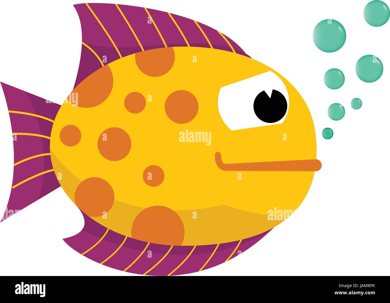 Beautiful tropical fish with blowing bubbles Stock Vector Image & Art ...