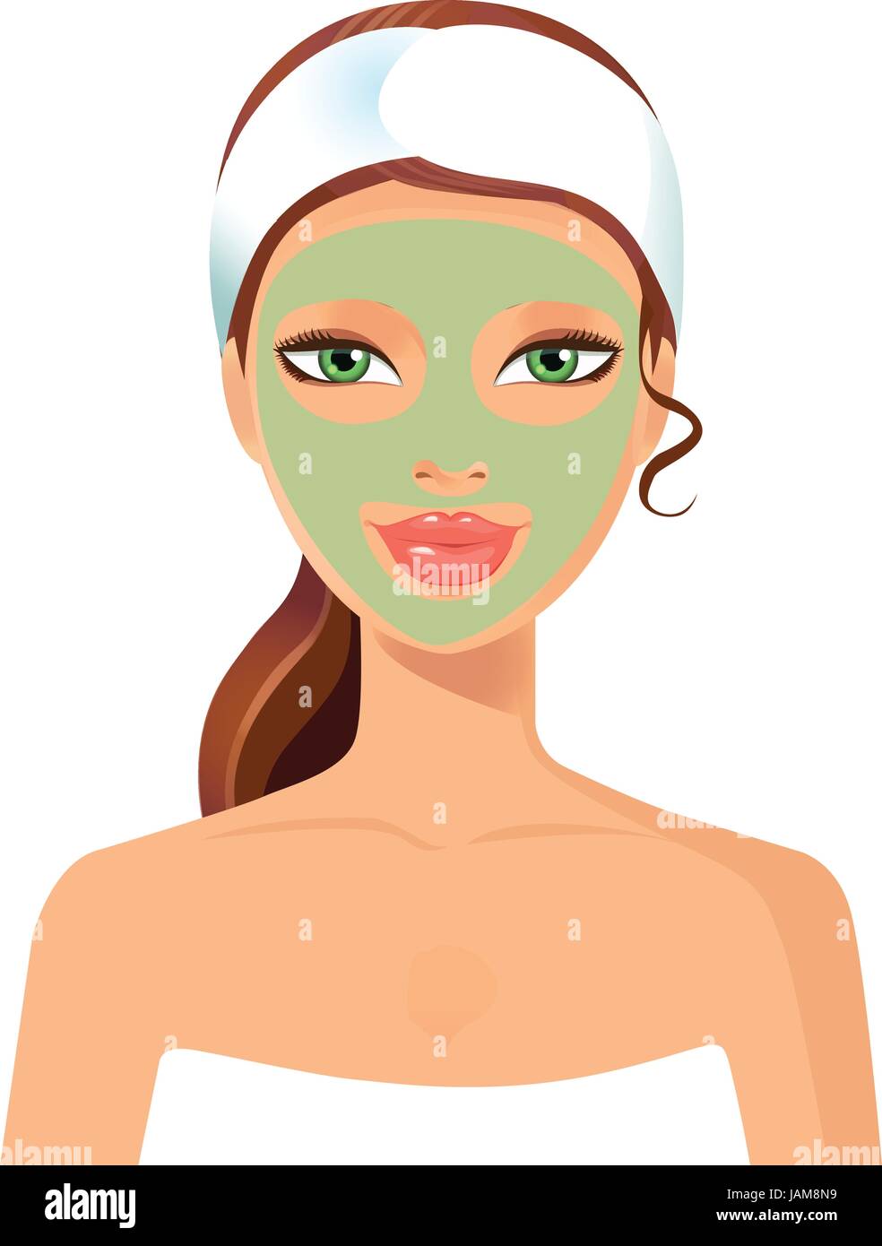Spa woman with mask on face vector illustration concept Stock Vector ...