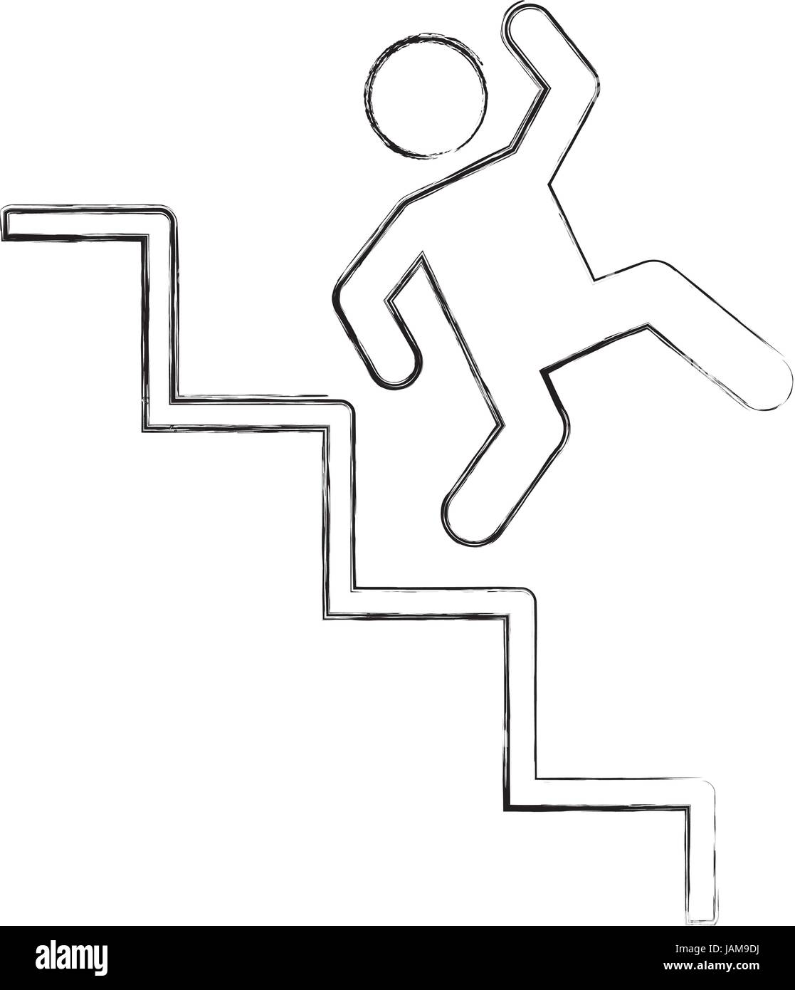 Worker falling of ladder Cut Out Stock Images & Pictures - Alamy