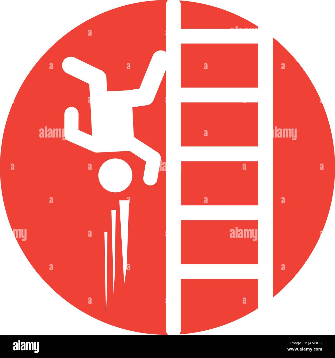 Worker falling of ladder Stock Vector Images - Alamy