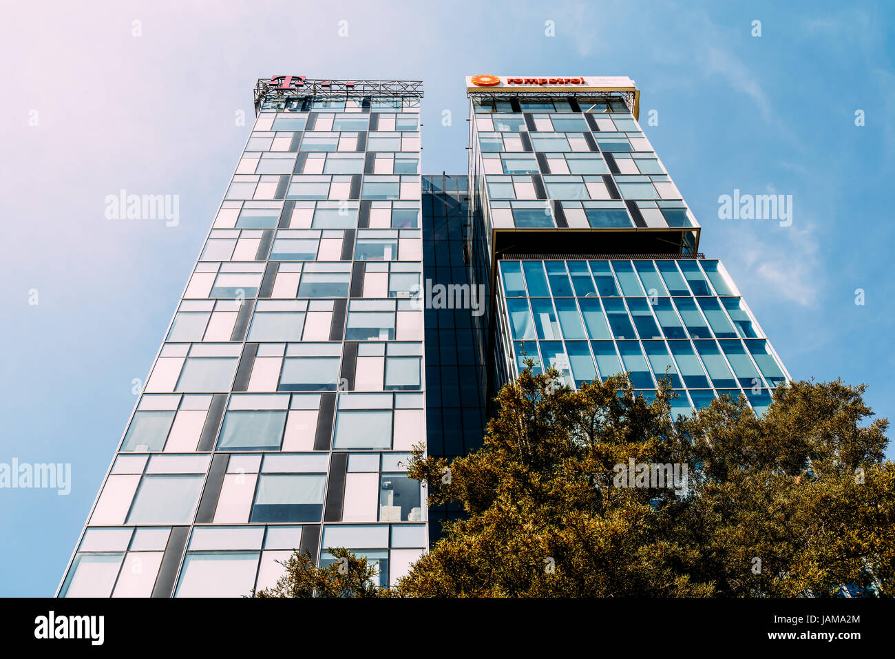 BUCHAREST, ROMANIA - MAY 24, 2017: Modern Office Building In North ...