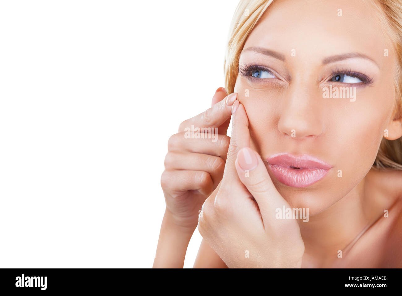 Hand squeezing face hi-res stock photography and images - Alamy