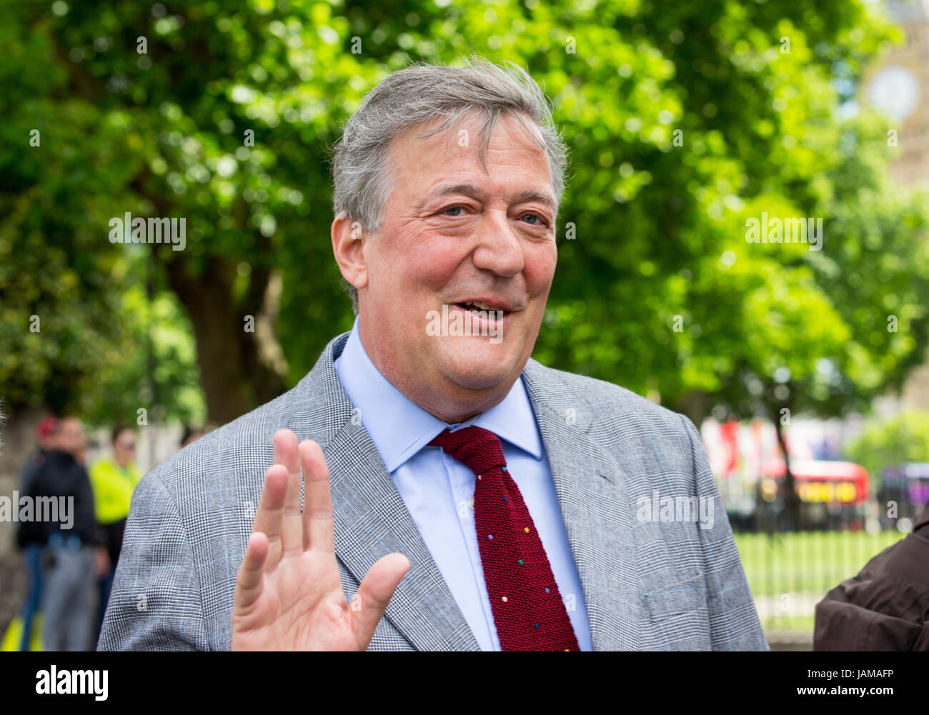 Comedian,author and activist, Stephen Fry, arrives for the memorial ...