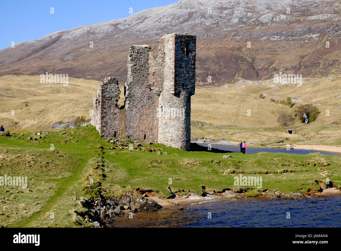 Ardvreck Castle, A ruined 16th century castle on the shores of Loch ...
