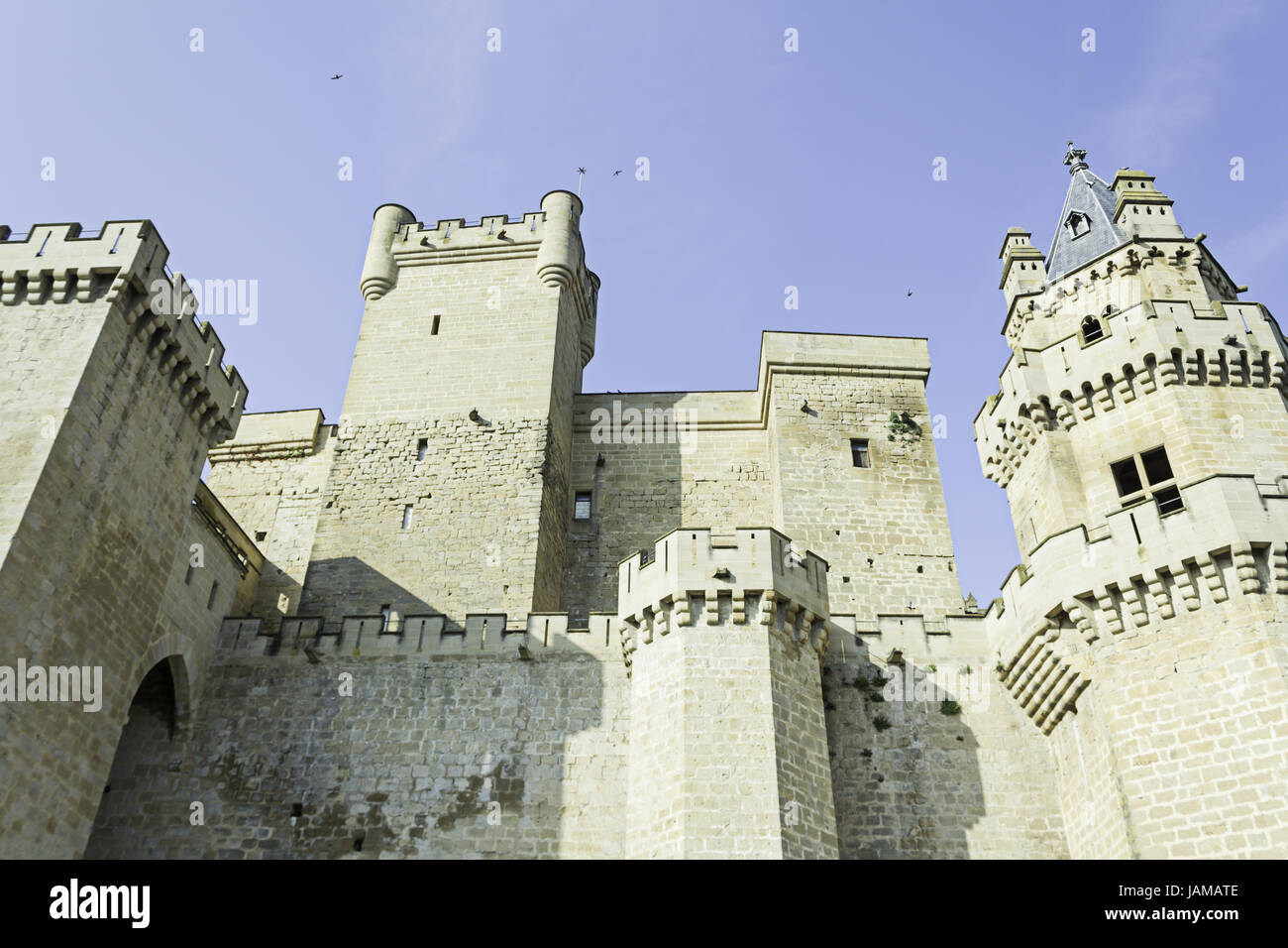 Arch and Gothic stone castle in olite, construction and arqutiectura ...