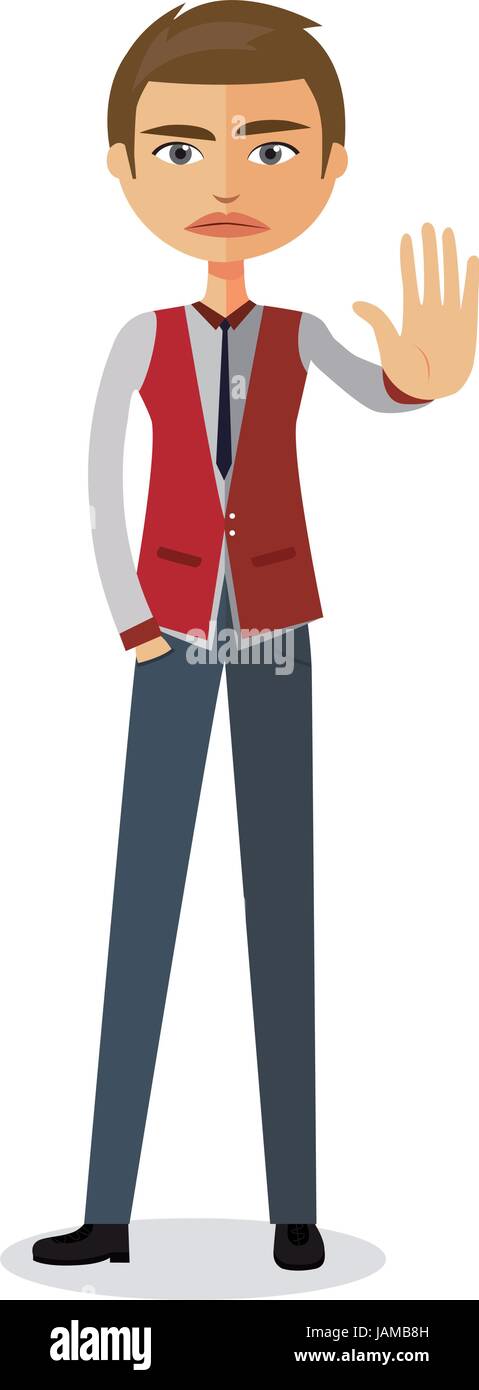 Angry business man showing stop gesture with hand. Angry young man ... Angry business man showing stop gesture with hand. Angry young man ...