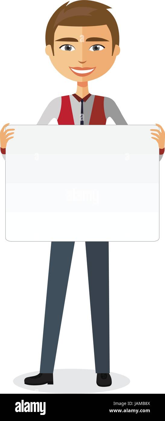 Cartoon holding blank signs hi-res stock photography and images - Alamy
