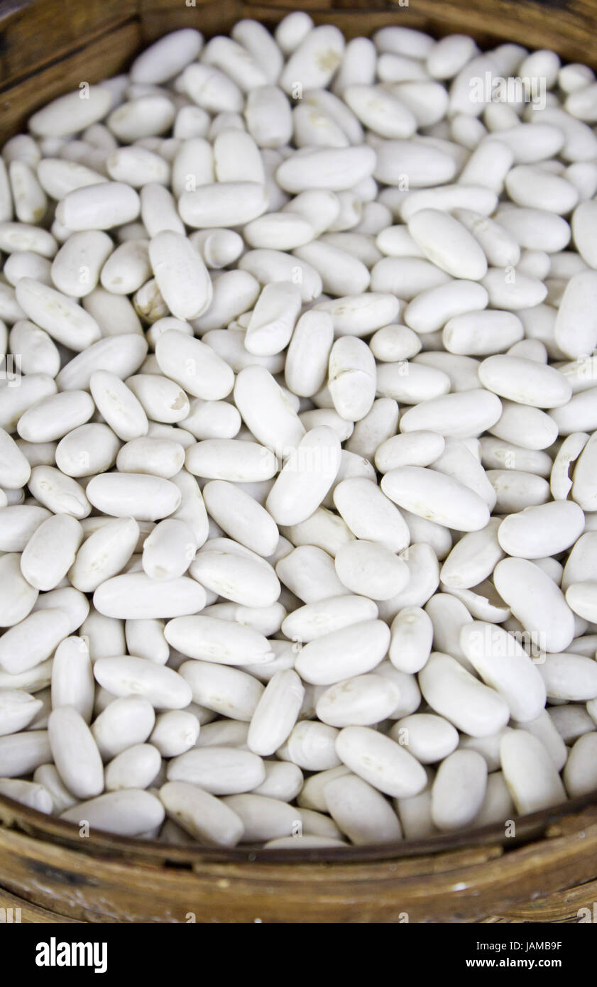 White beans in market raw feeding, food and agriculture Stock Photo - Alamy