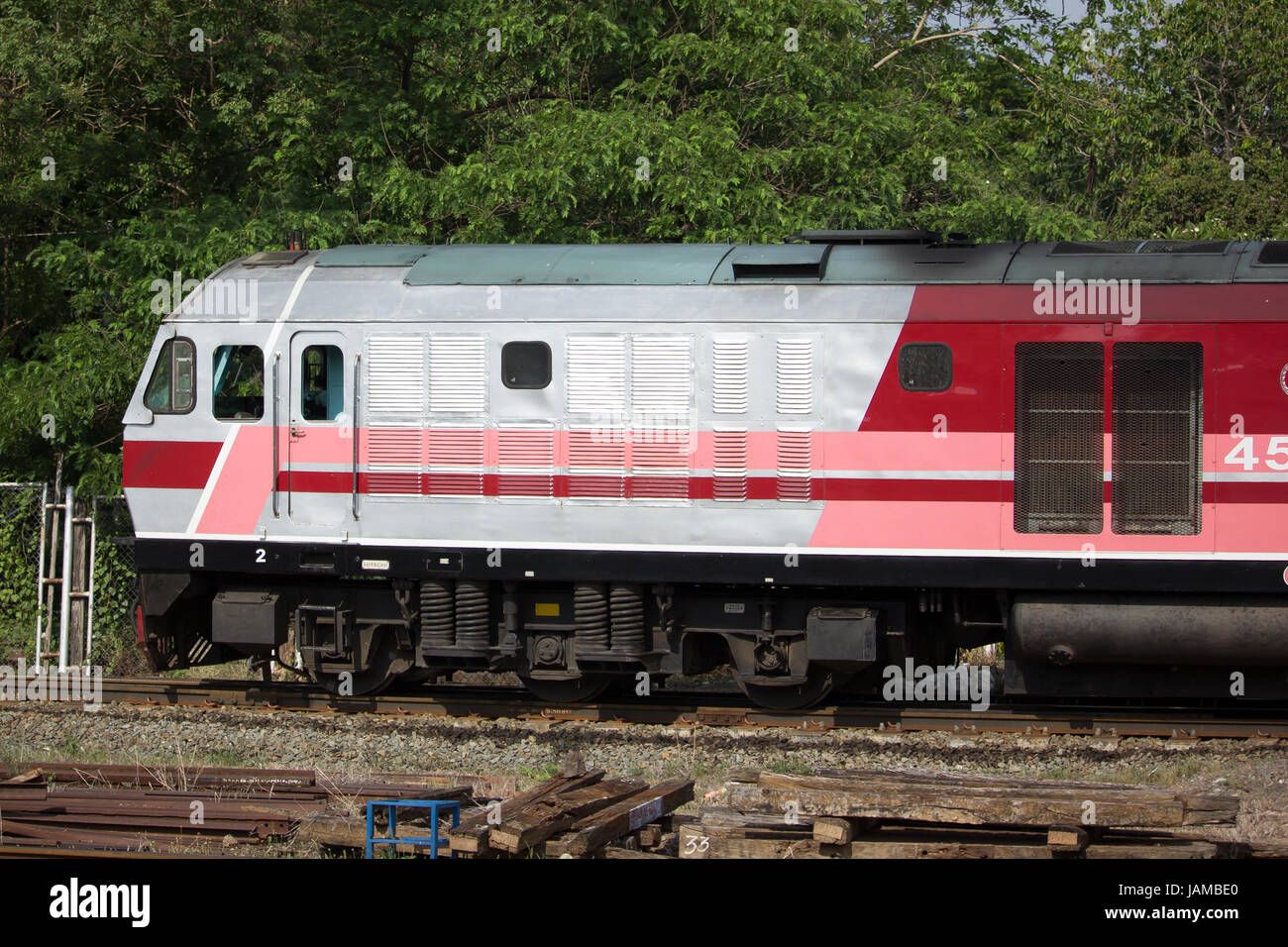 CHIANG MAI, THAILAND -MAY 10 2017: Hitachi Diesel locomotive no.4507 ...